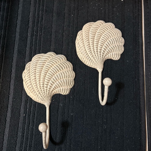 Wall Decor | Pair Of Vintage Seashell Wall Hook Garment Hangers Cast ...